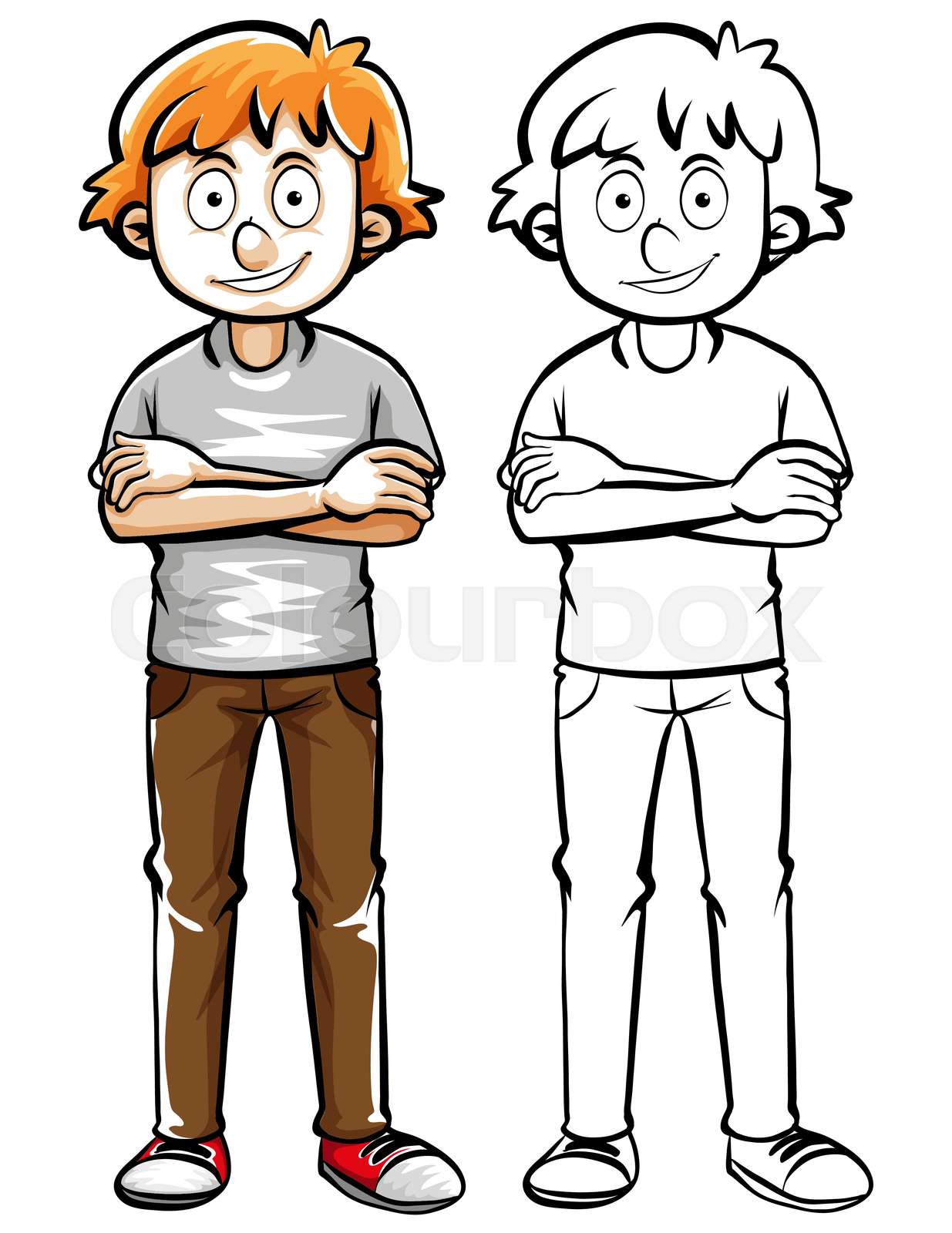 Human character outline for man | Stock vector | Colourbox