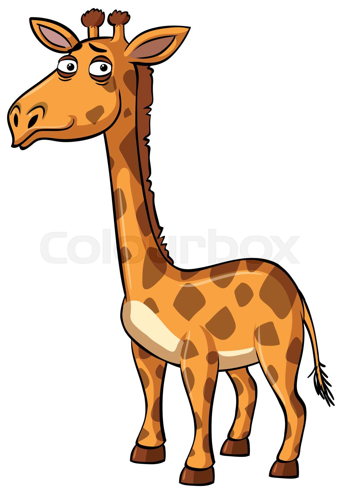 Giraffe with sad smile | Stock vector | Colourbox