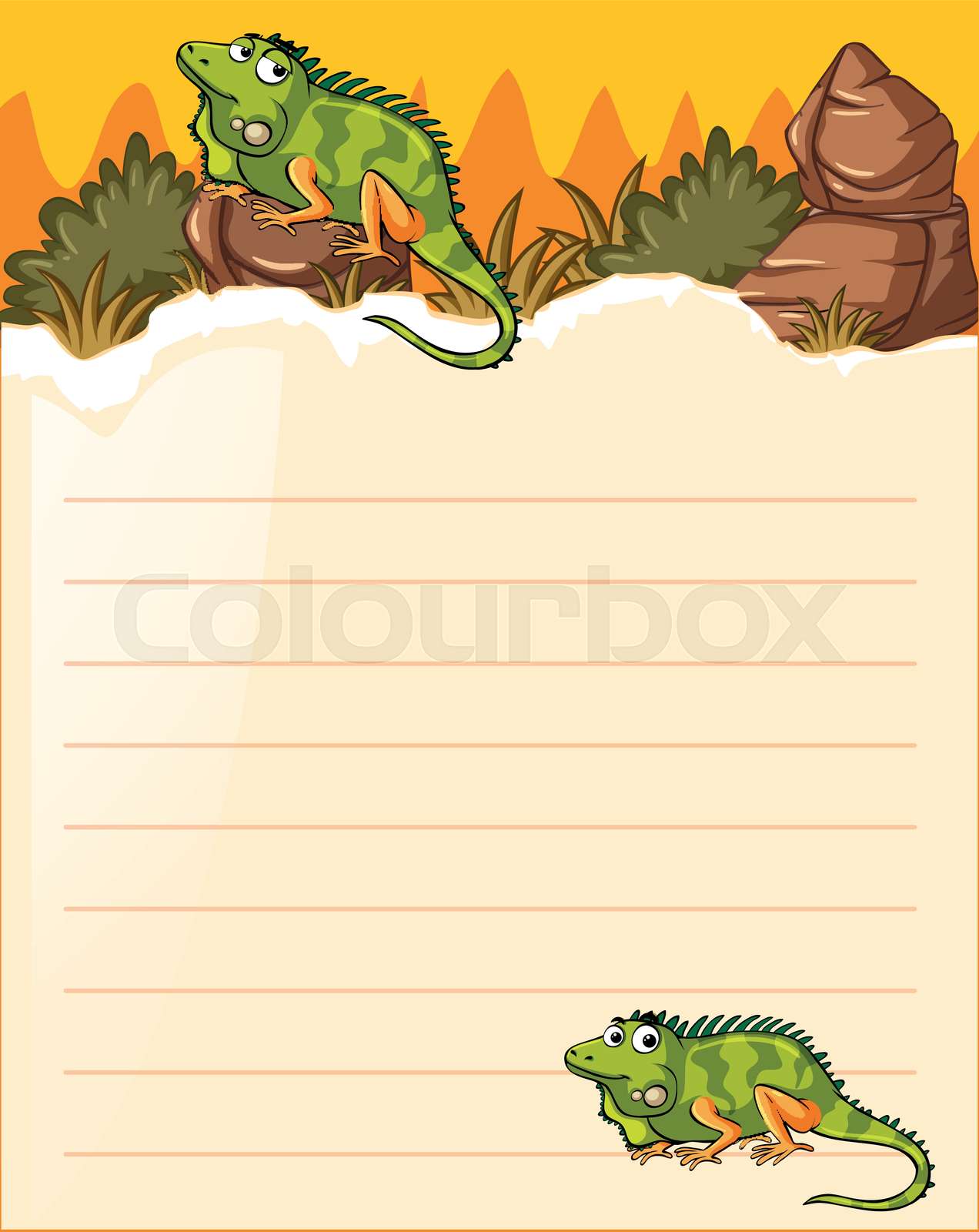 Paper template with two lizards | Stock vector | Colourbox