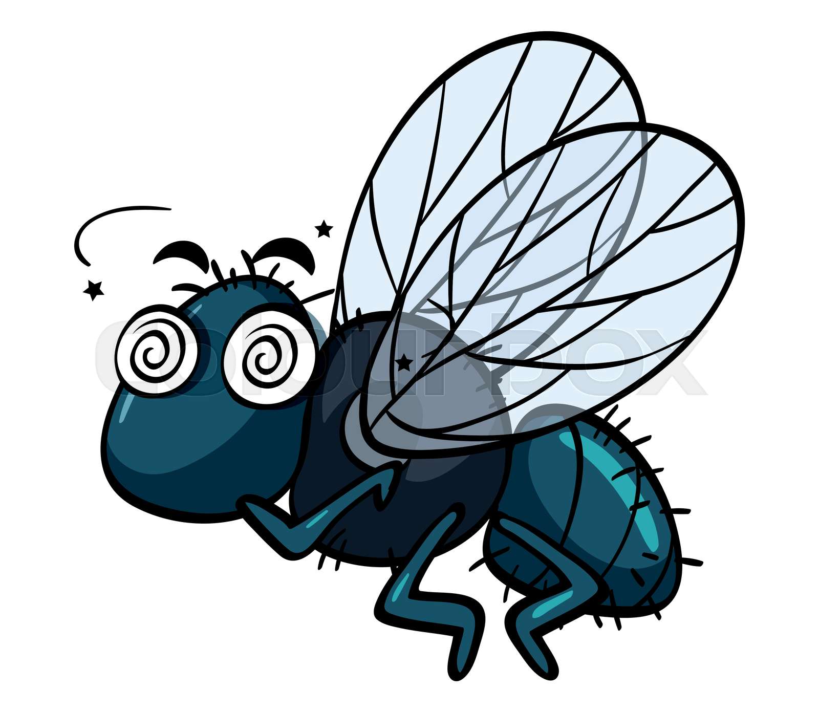 Housefly with dizzy face | Stock vector | Colourbox