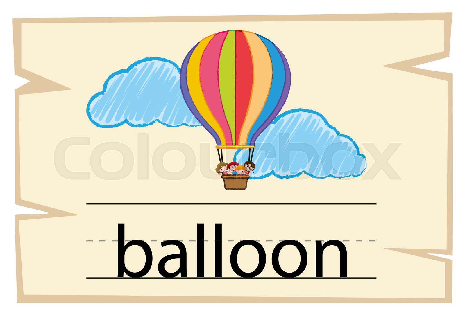 Flashcard for word balloon | Stock vector | Colourbox