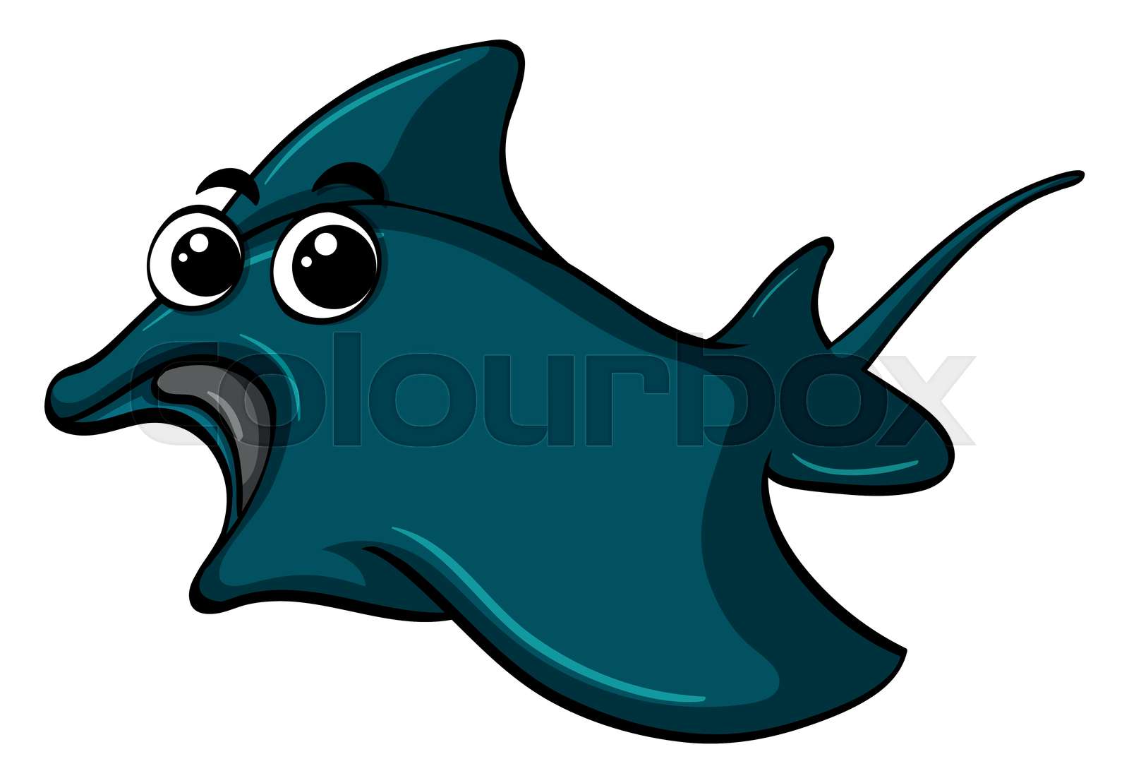 Stingray with happy face | Stock vector | Colourbox