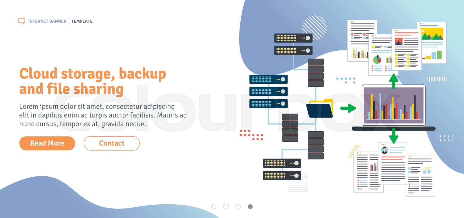 Cloud storage, backup and file sharing | Stock vector | Colourbox