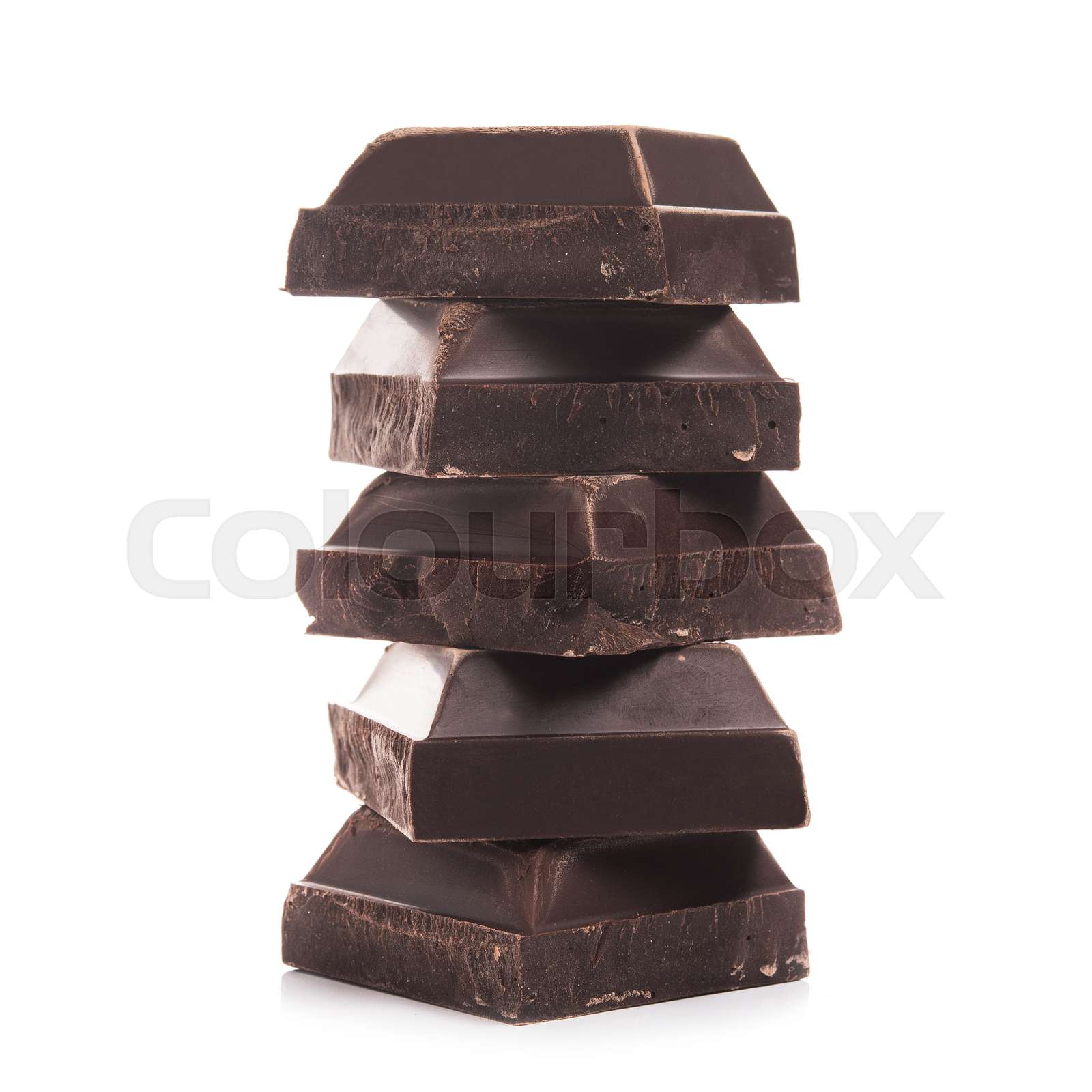 Chocolate bar stack isolated | Stock image | Colourbox