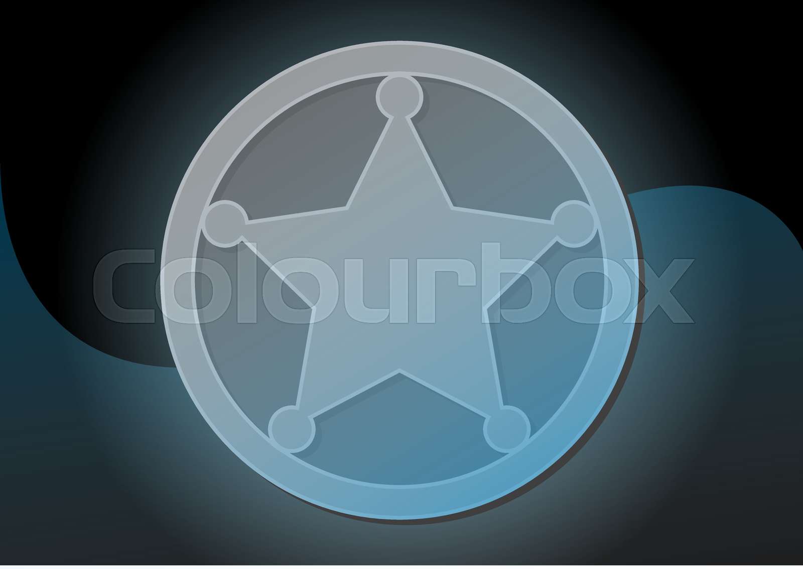 Graphic cartoon blue sheriff star badge | Stock vector | Colourbox
