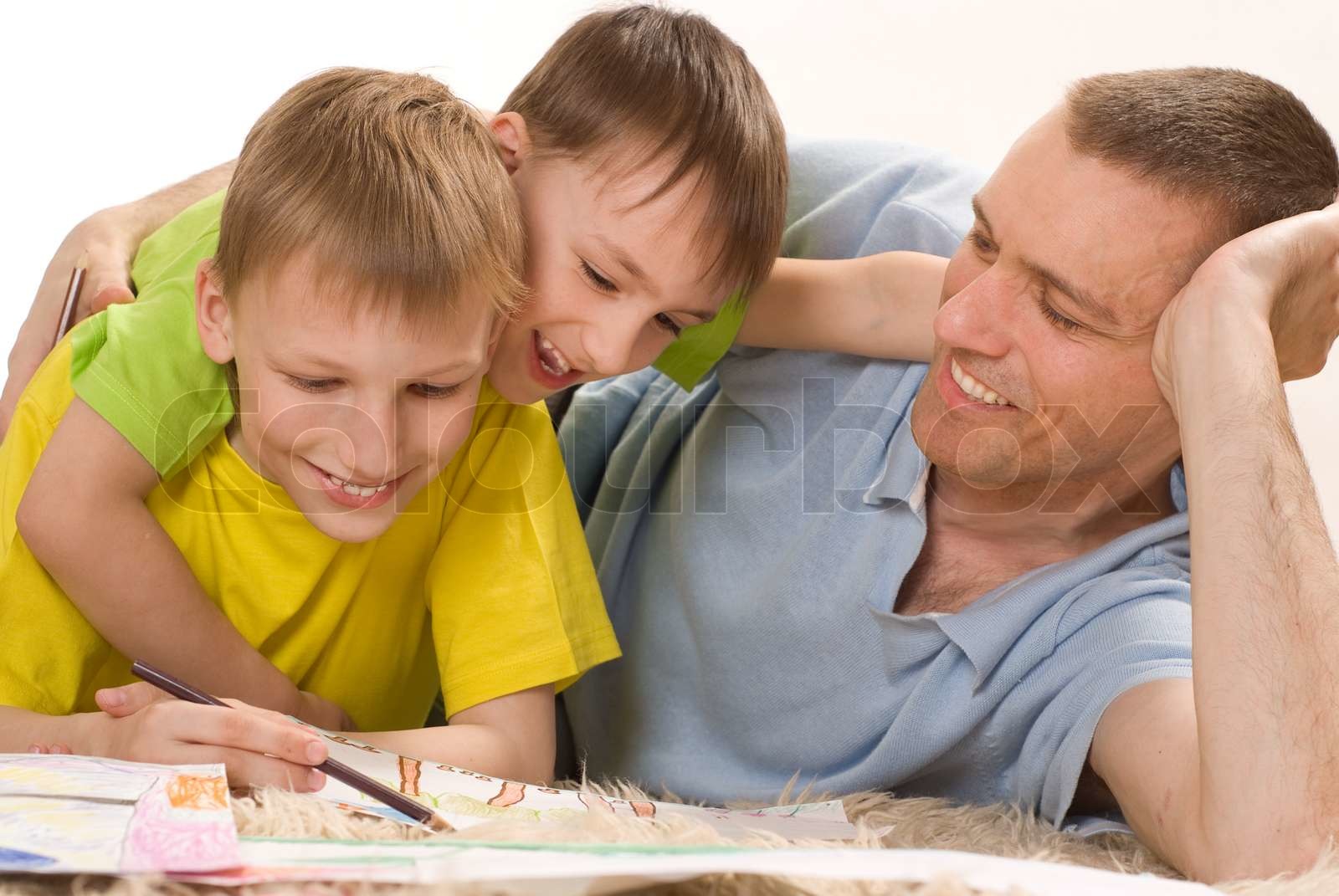 father and two young brothers | Stock image | Colourbox