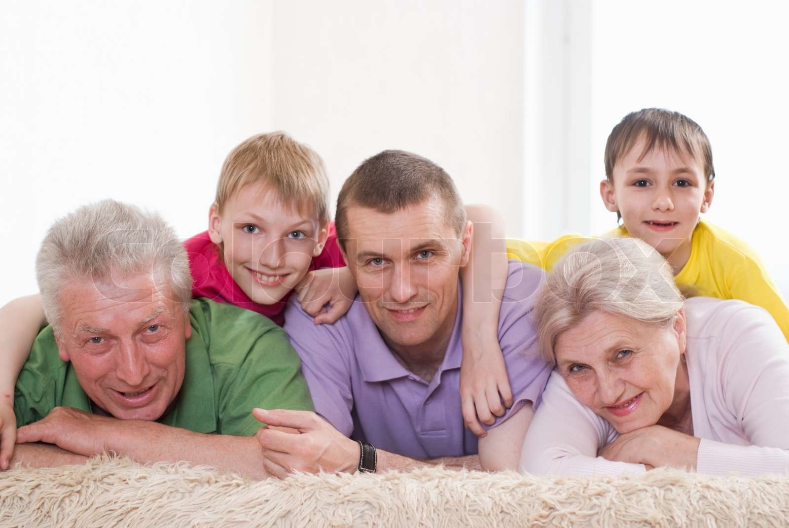 happy family of five | Stock image | Colourbox
