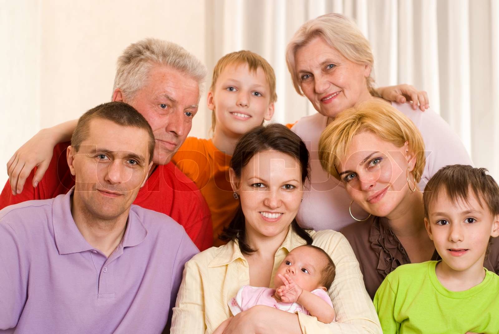 family of eight people | Stock image | Colourbox