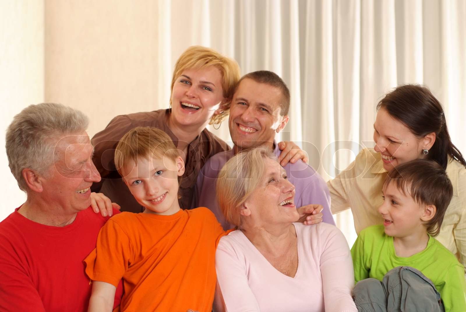 happy family of seven | Stock image | Colourbox
