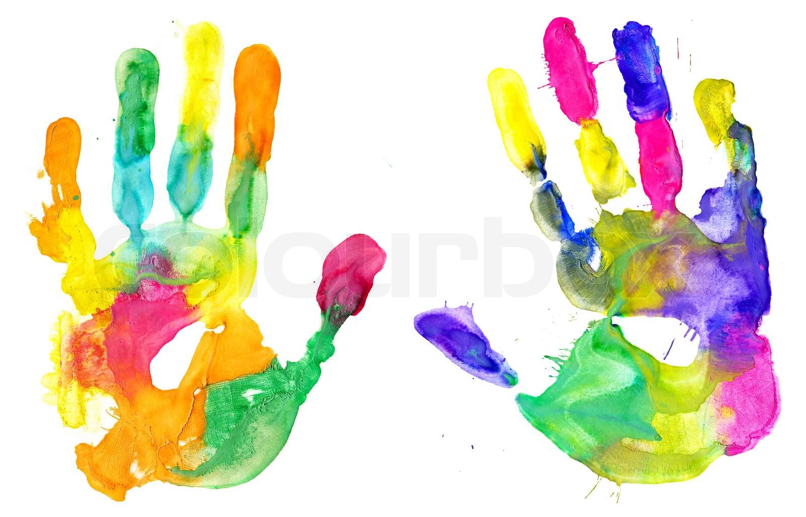 Multicolored hands print | Stock image | Colourbox