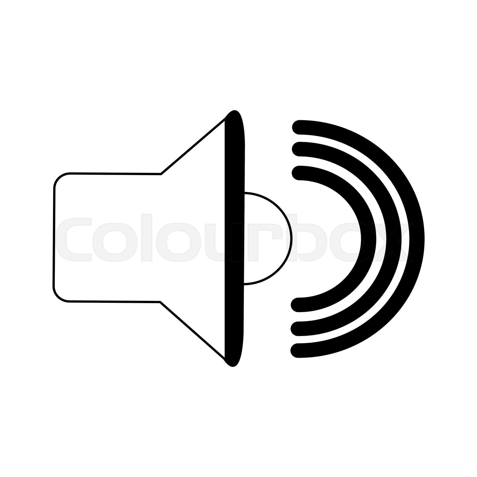volume sound symbol isolated in black and white | Stock vector | Colourbox