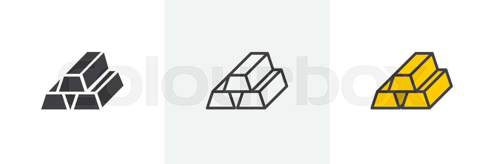 Three gold bars icon | Stock vector | Colourbox