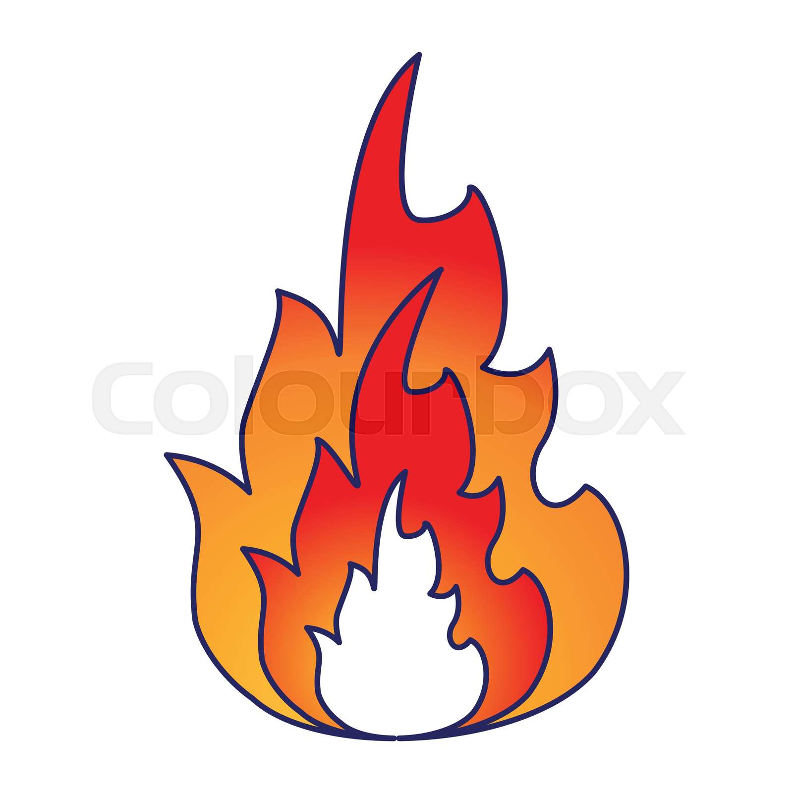 Fire flamme symbol blue lines | Stock vector | Colourbox