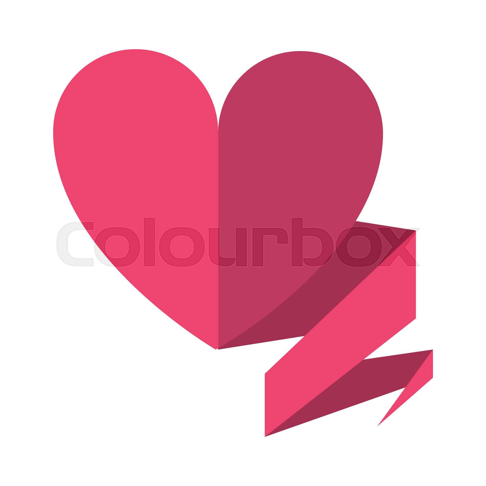 heart love with ribbon banner symbol | Stock vector | Colourbox