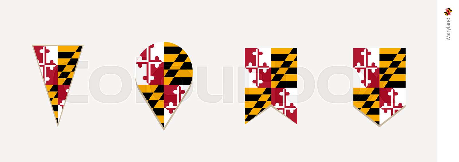 Maryland flag in vertical design, vector illustration | Stock vector ...