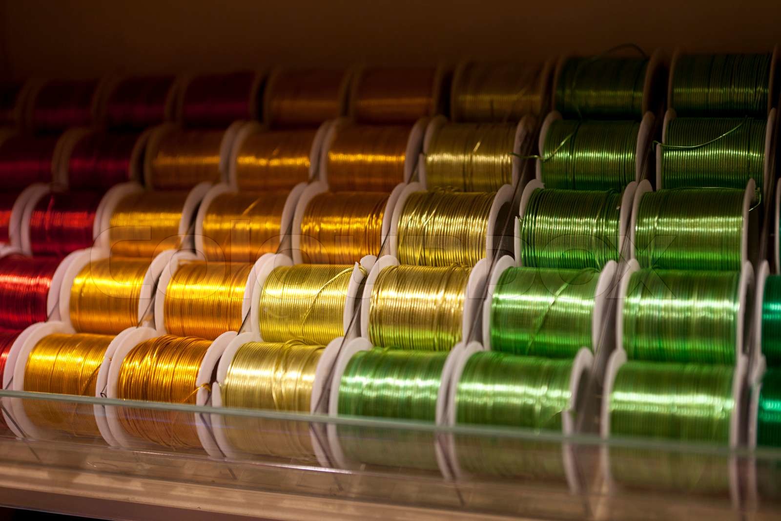 colored wire spools | Stock image | Colourbox