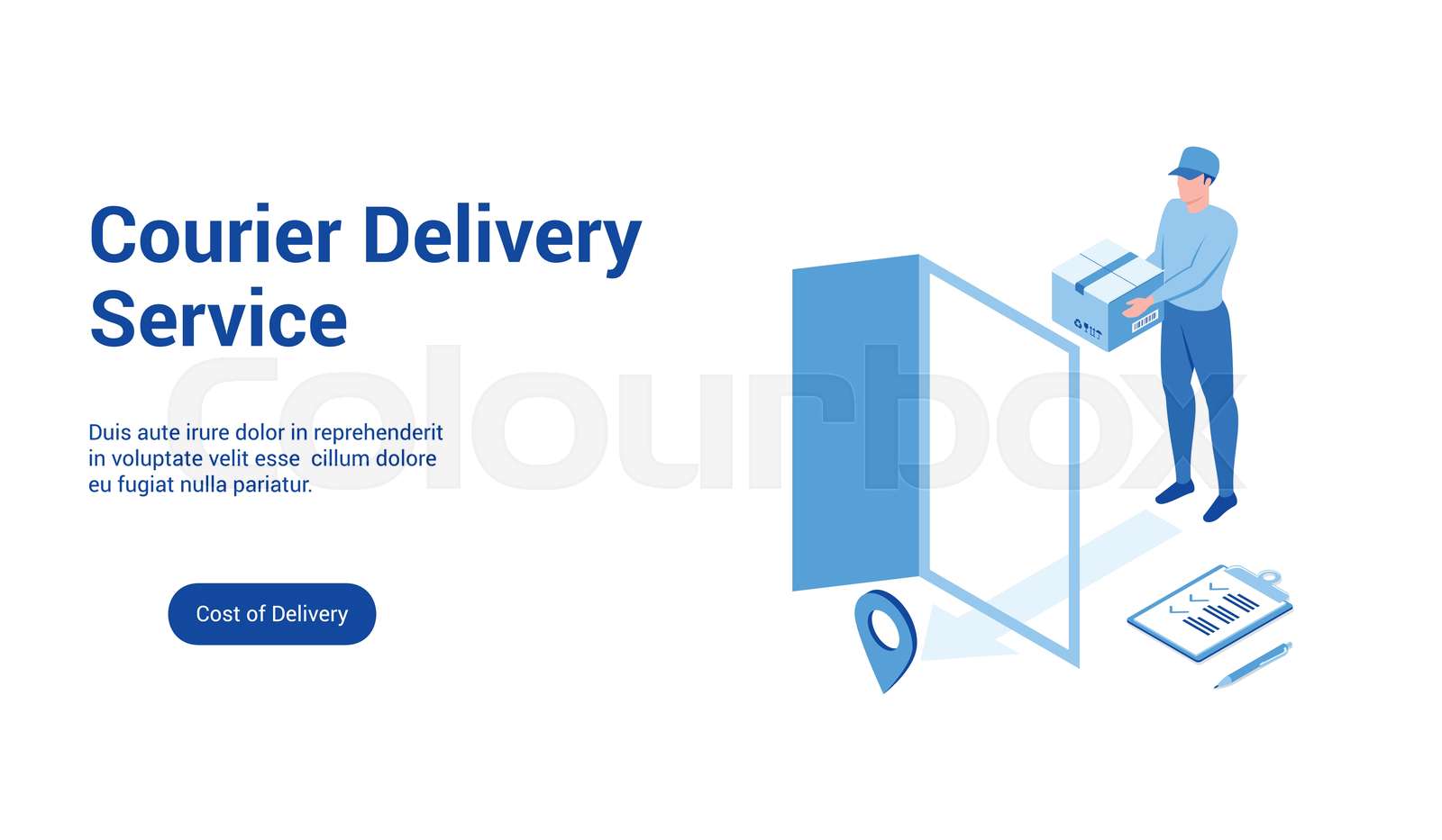 courier delivery 3d template 2 | Stock vector | Colourbox