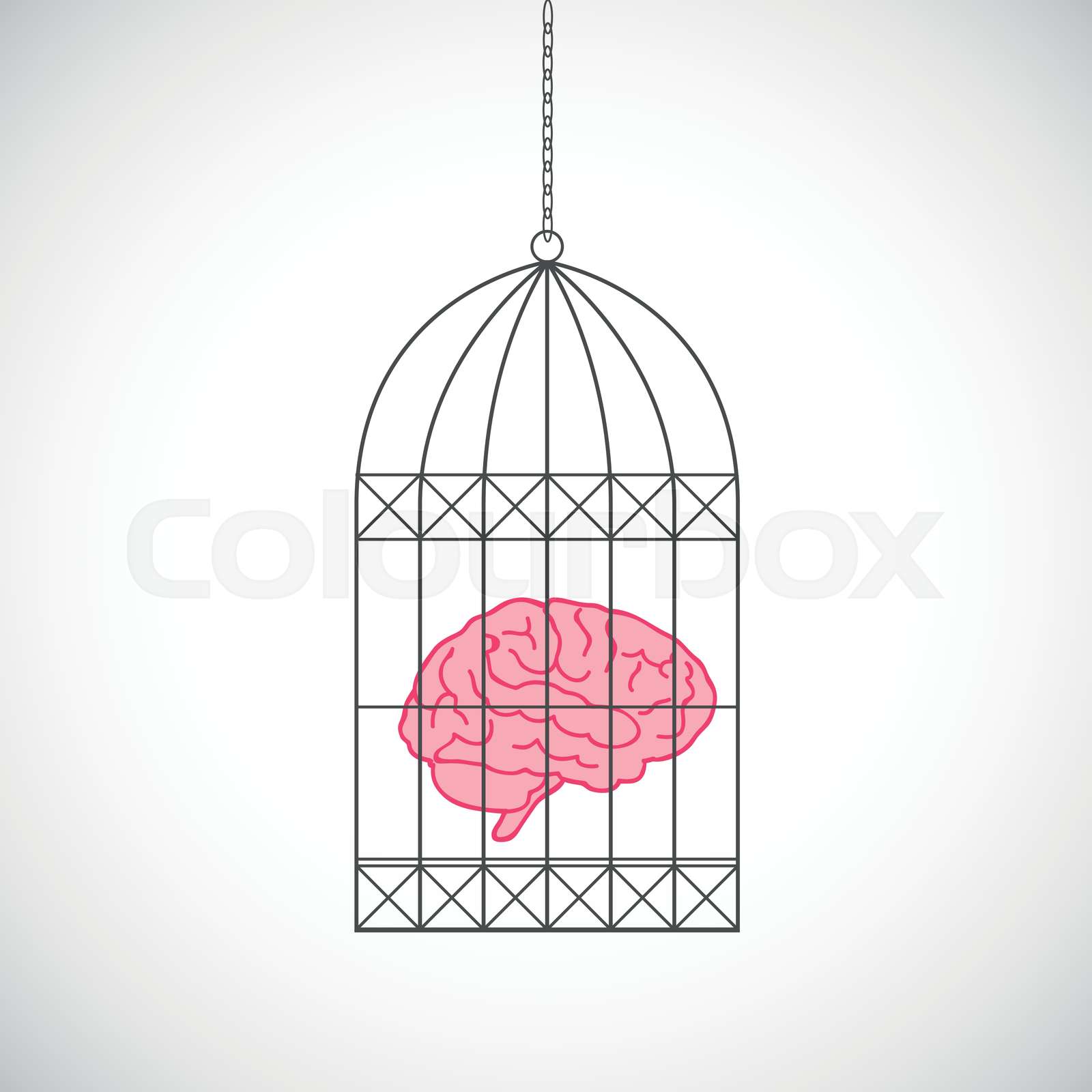 brain in a bird cage | Stock-Vektor | Colourbox