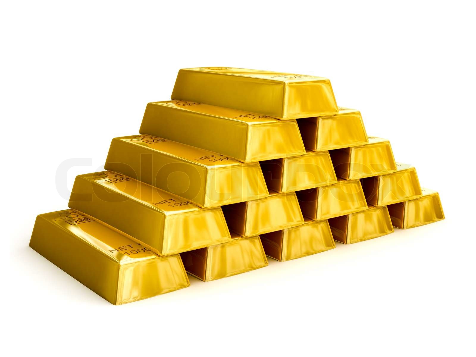 Gold bars pyramid | Stock image | Colourbox
