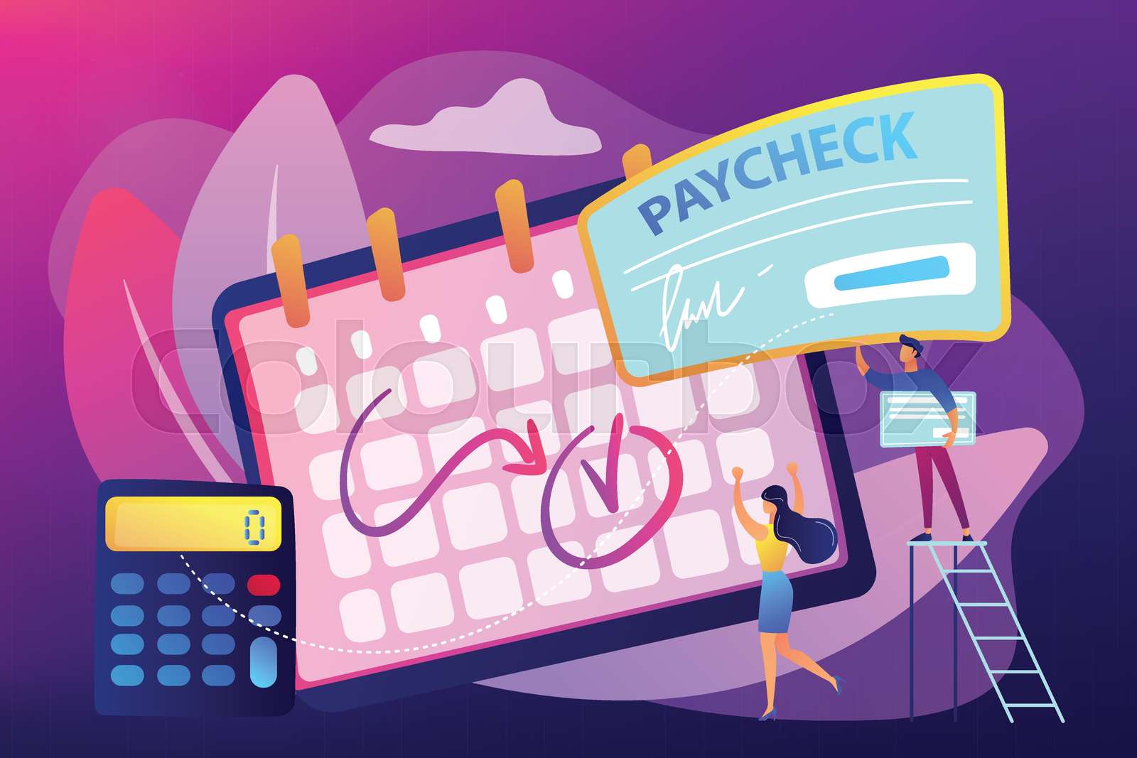 Paycheck concept vector illustration. | Stock vector | Colourbox