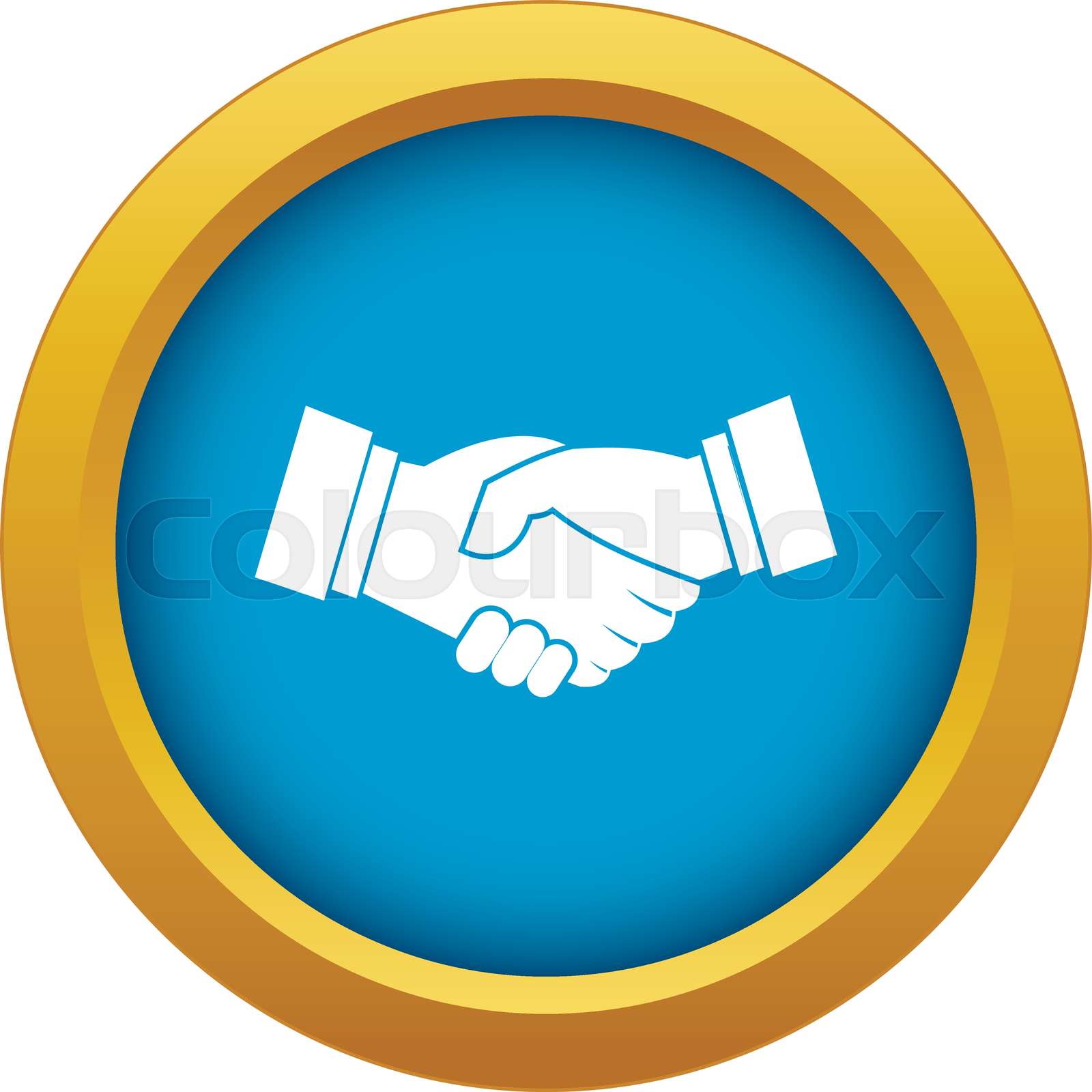 Handshake icon blue vector isolated | Stock vector | Colourbox