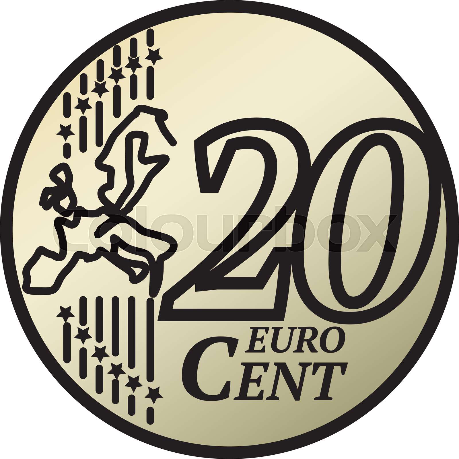 Twenty Euro Cent Coin | Stock vector | Colourbox