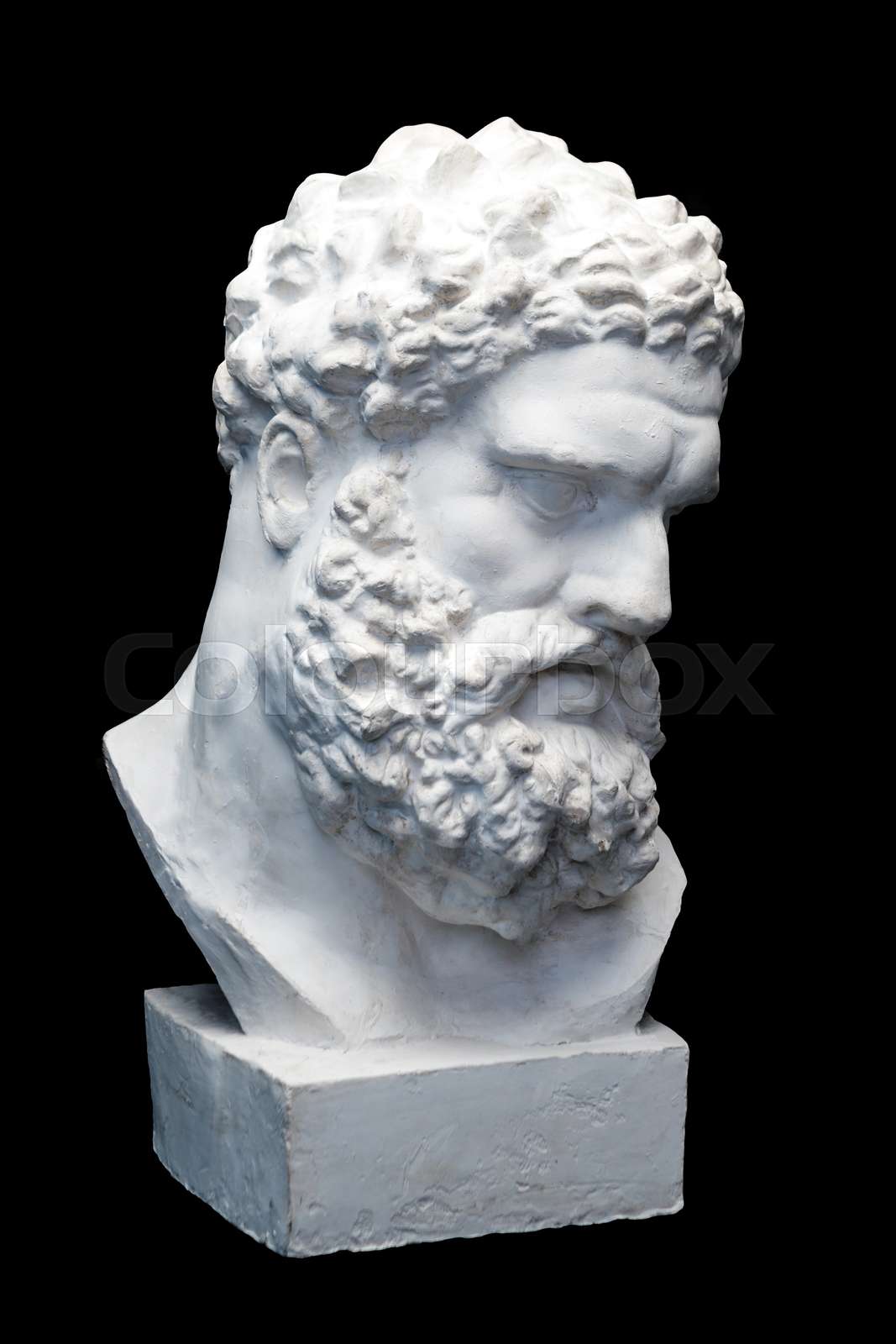 Bust of the Farnese Hercules. Heracles head sculpture, plaster copy of ...