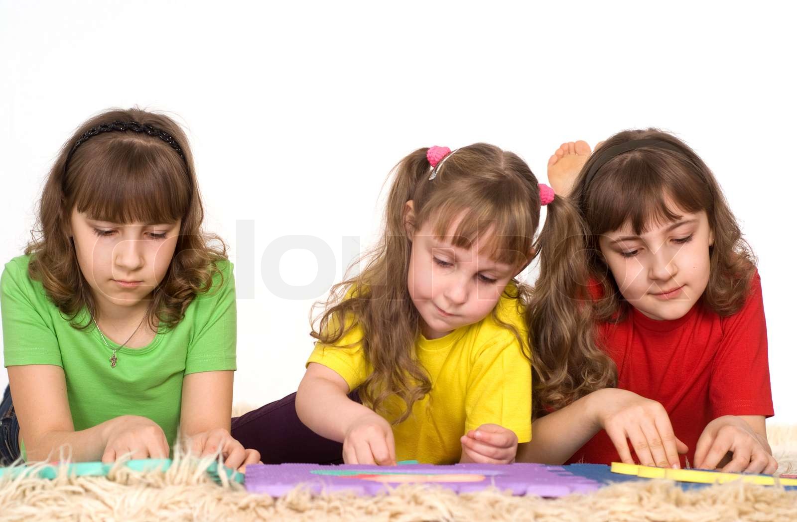 three girls playing | Stock image | Colourbox