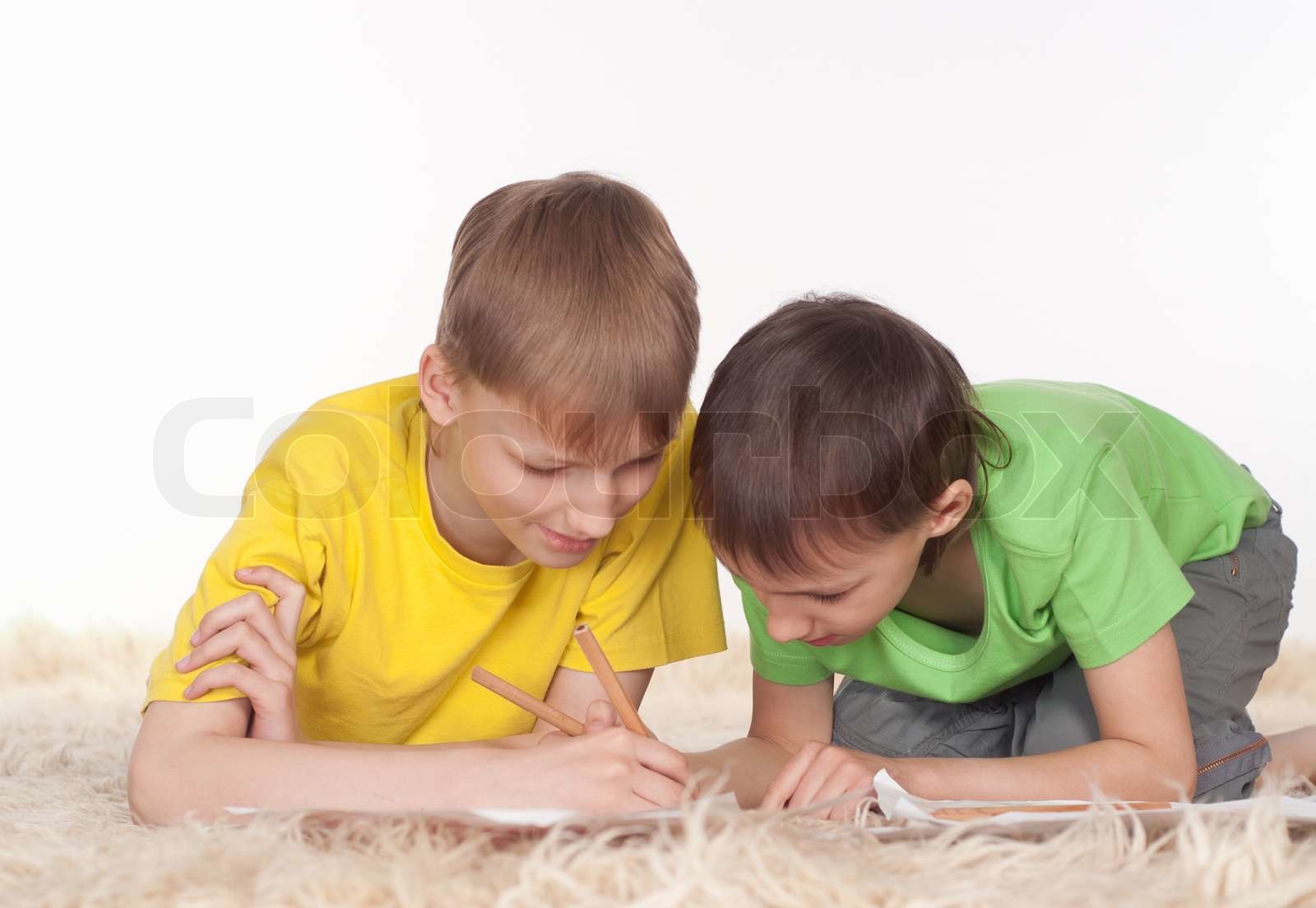two brothers drawing | Stock image | Colourbox