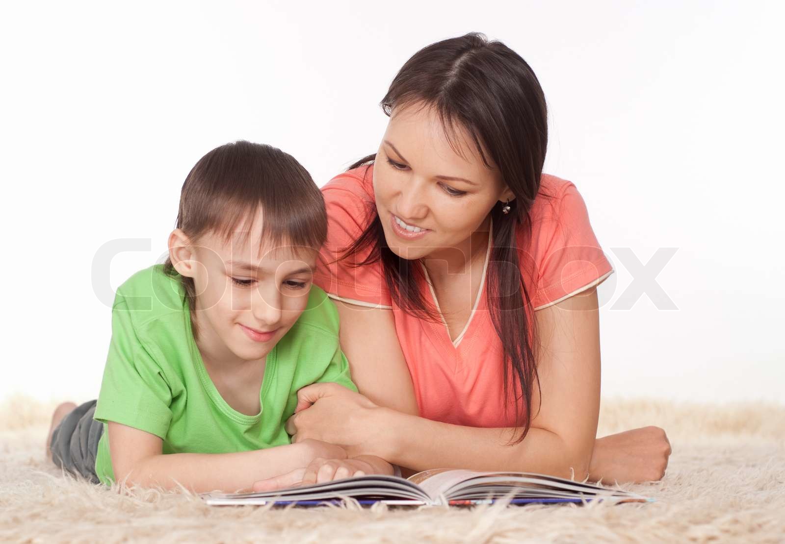 mom and son reading | Stock image | Colourbox