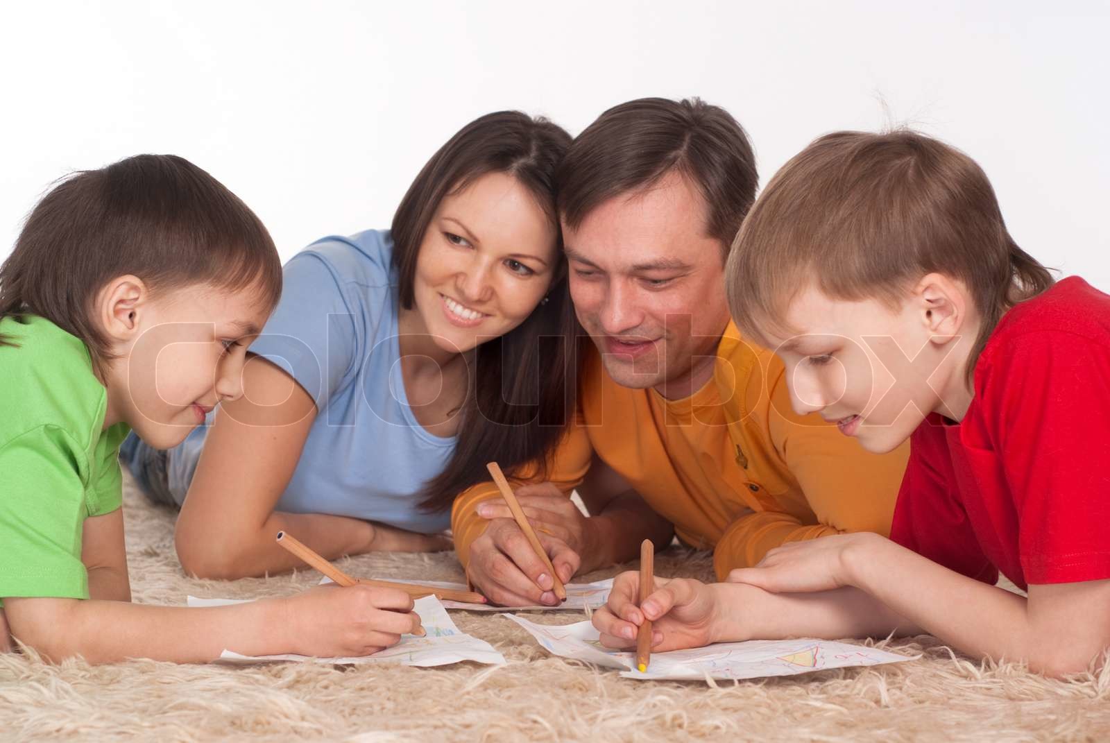 nice family drawing | Stock image | Colourbox