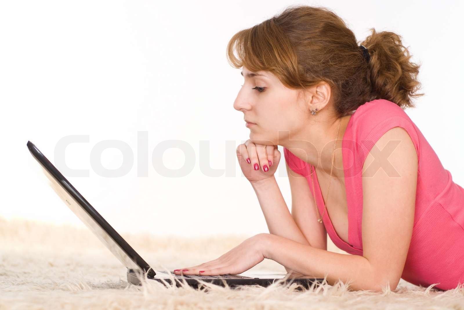 beautiful girl with laptop | Stock image | Colourbox