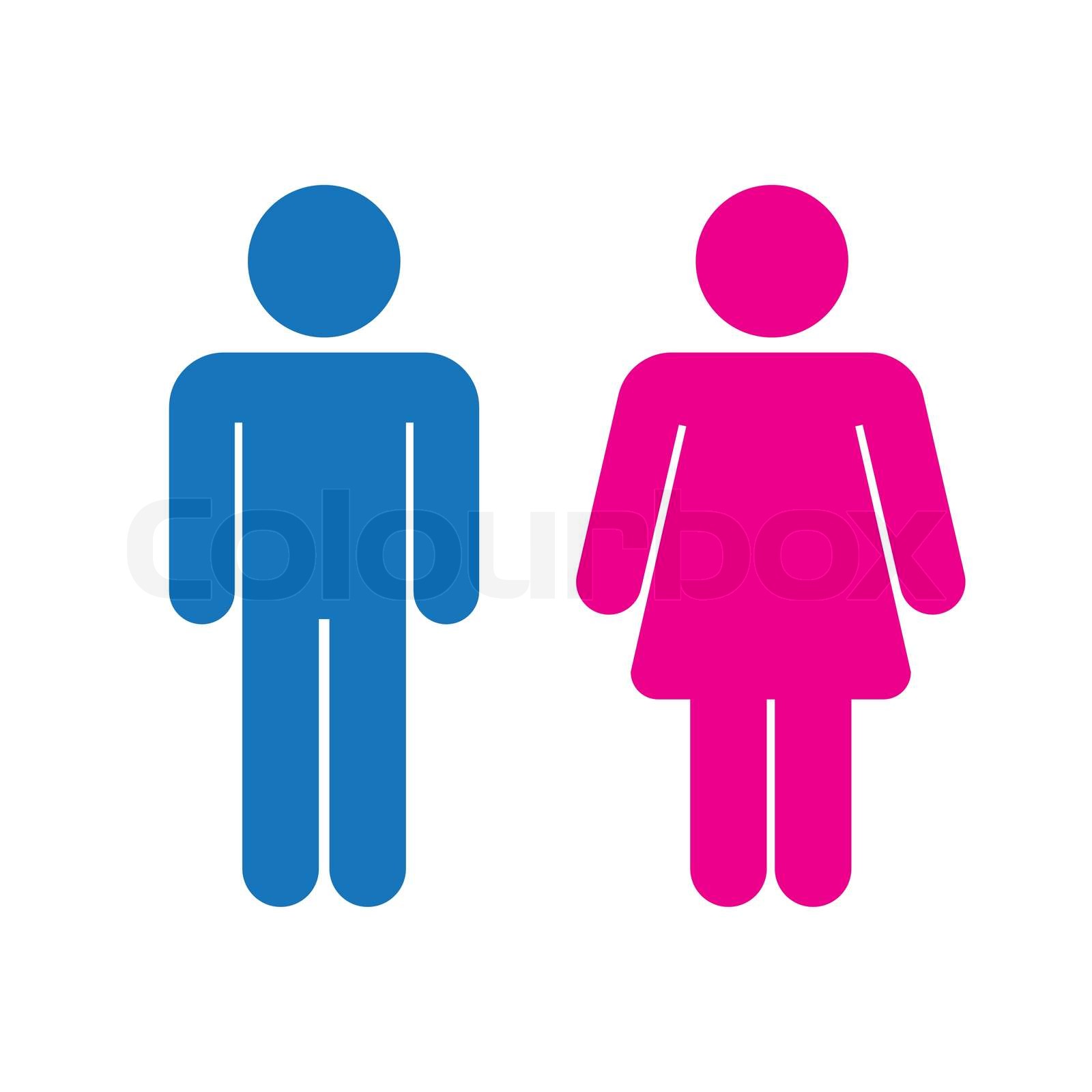 Pictogram pink blue woman and man | Stock vector | Colourbox