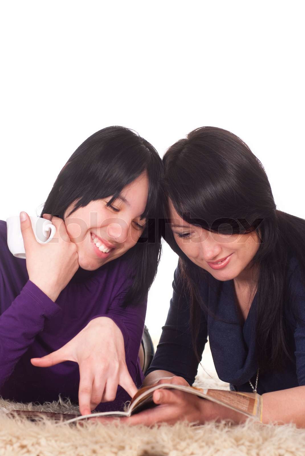 two girls reading | Stock image | Colourbox