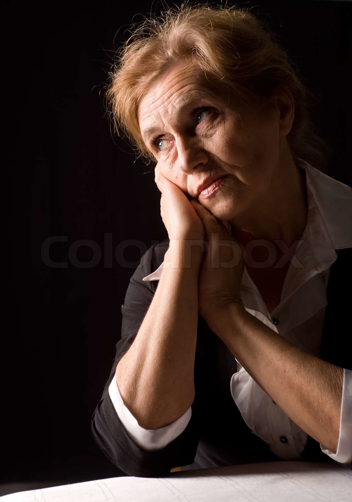 old woman dreaming | Stock image | Colourbox