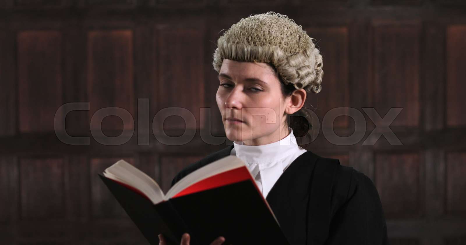 Portrait Of Female Lawyer In Court Reading Law Book | Stock video ...
