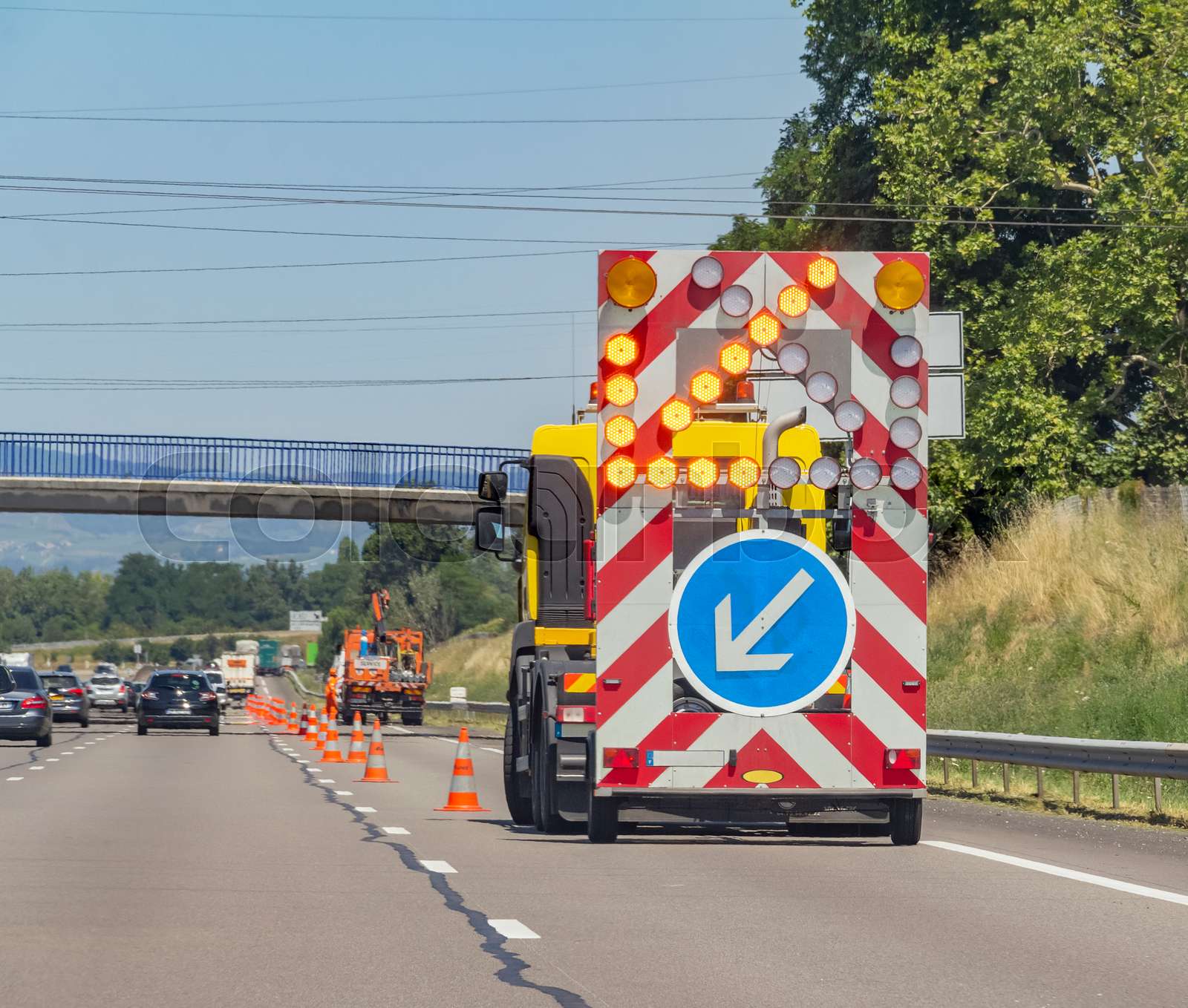 mobile traffic sign | Stock image | Colourbox