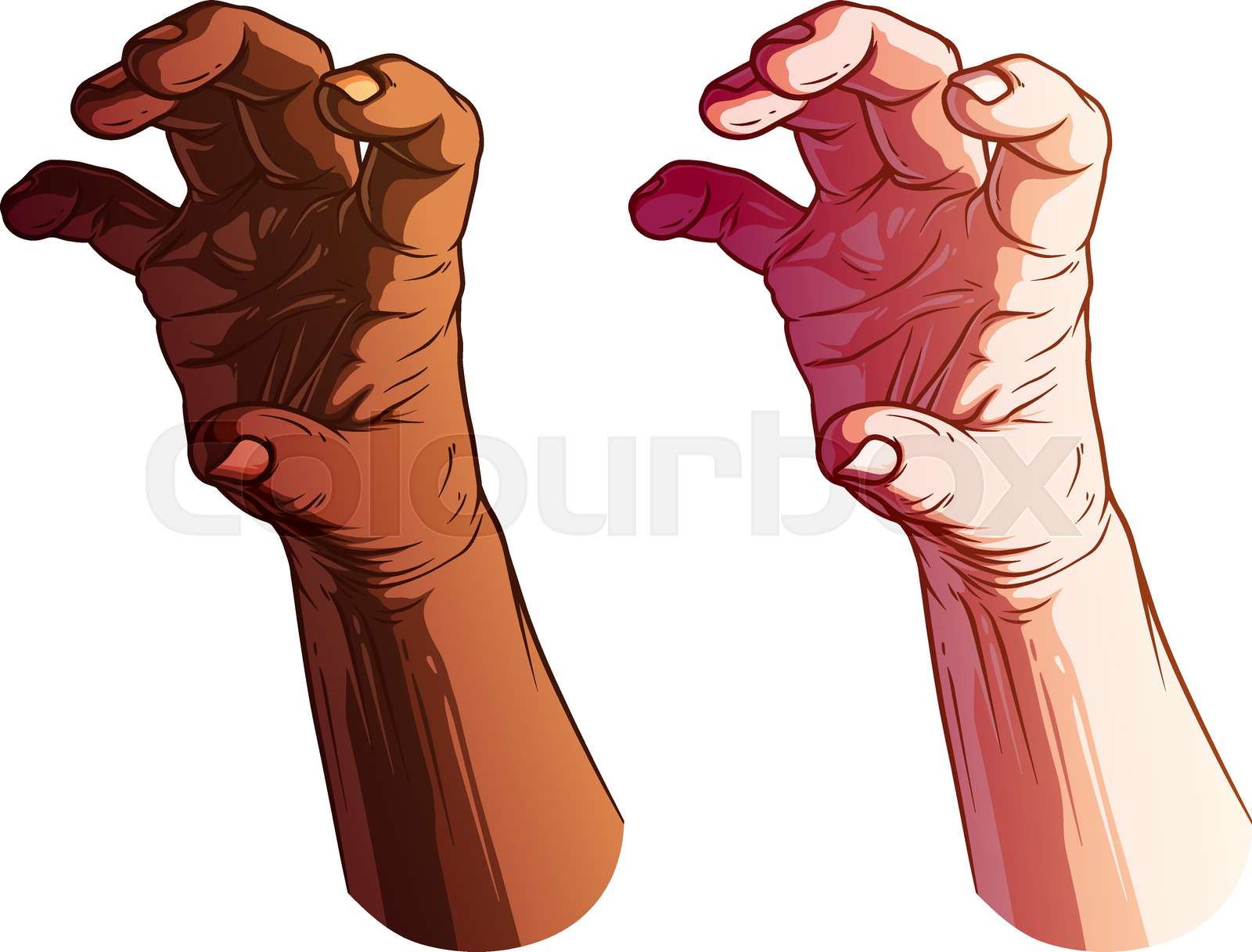 Cartoon white and black human hands vector set | Stock vector | Colourbox