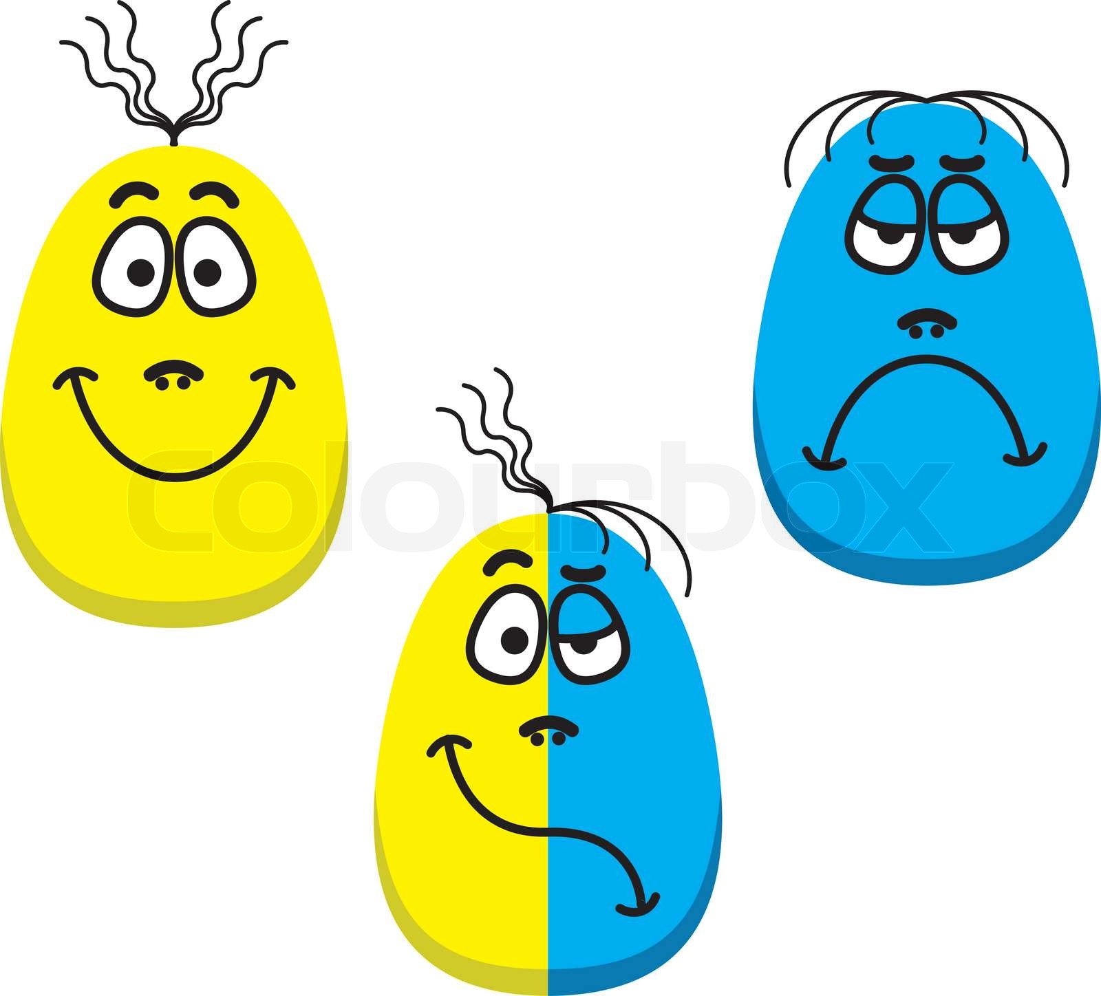 Happy And Sad Faces Stock Vector Colourbox
