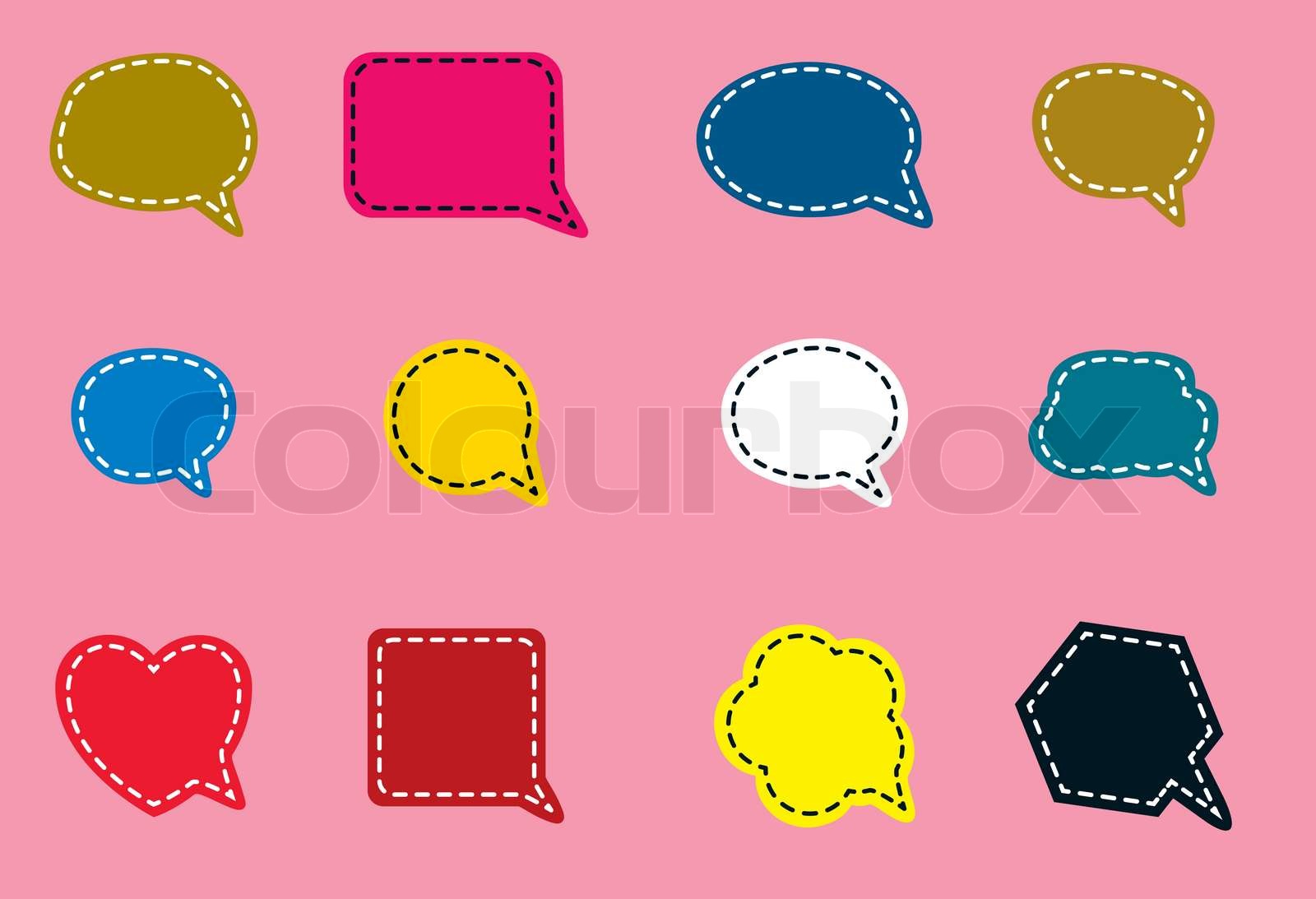 Speech bubble symbols in various shapes and colors | Stock vector ...