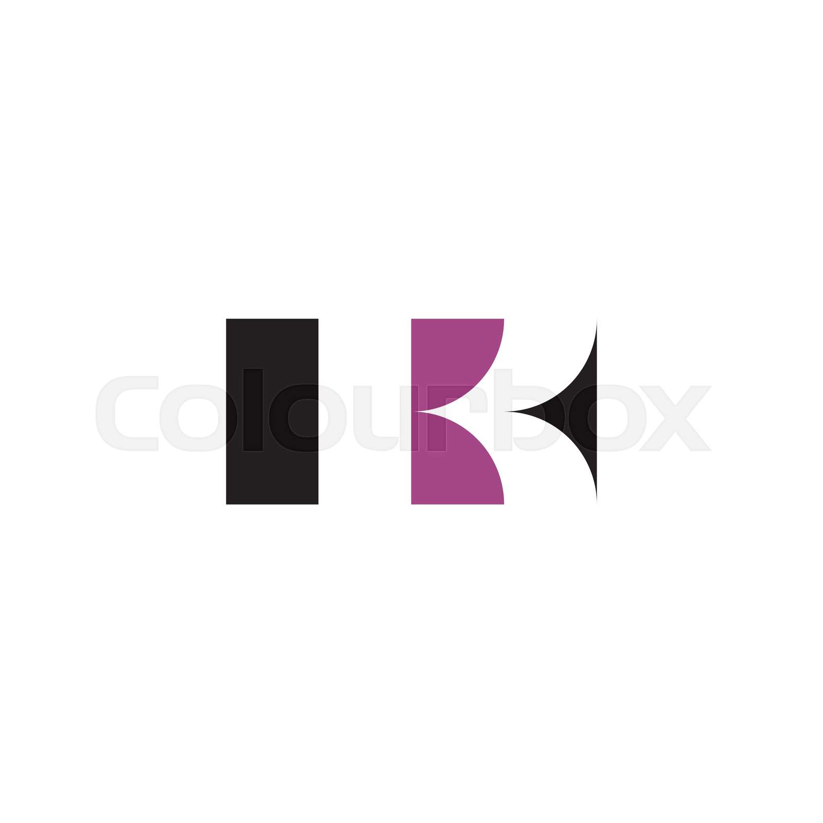 k logo purple black icon logotype | Stock vector | Colourbox