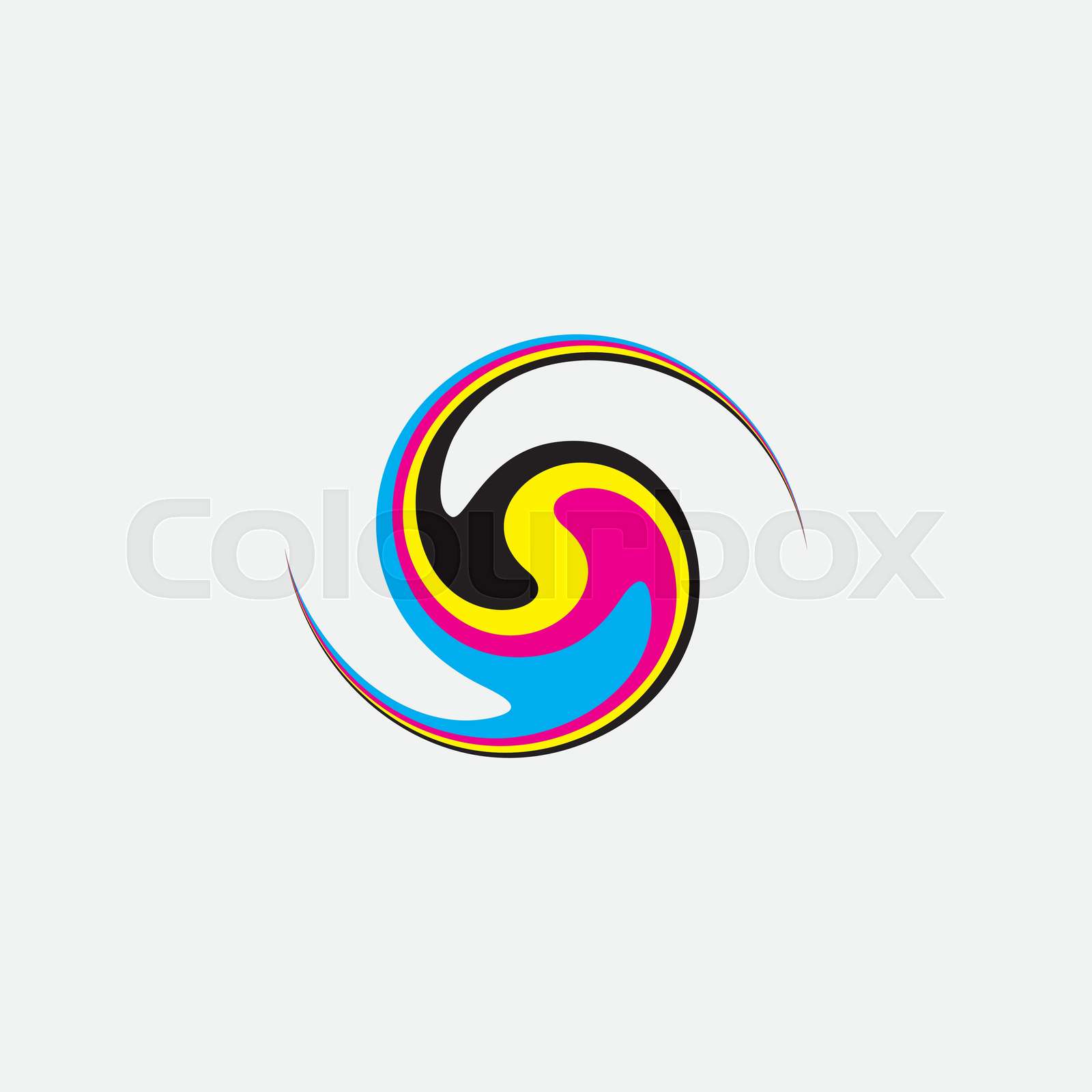 twisted distorted ink cmyk print icon logo | Stock vector | Colourbox