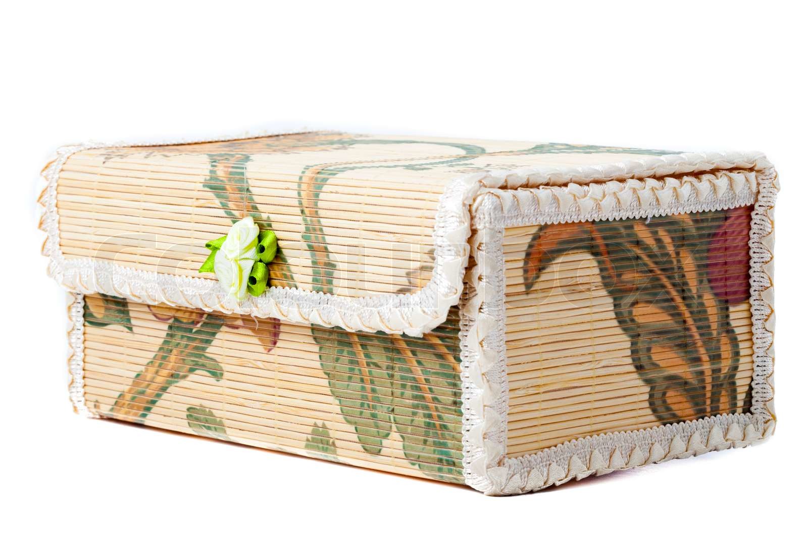 A woven bamboo chest | Stock image | Colourbox