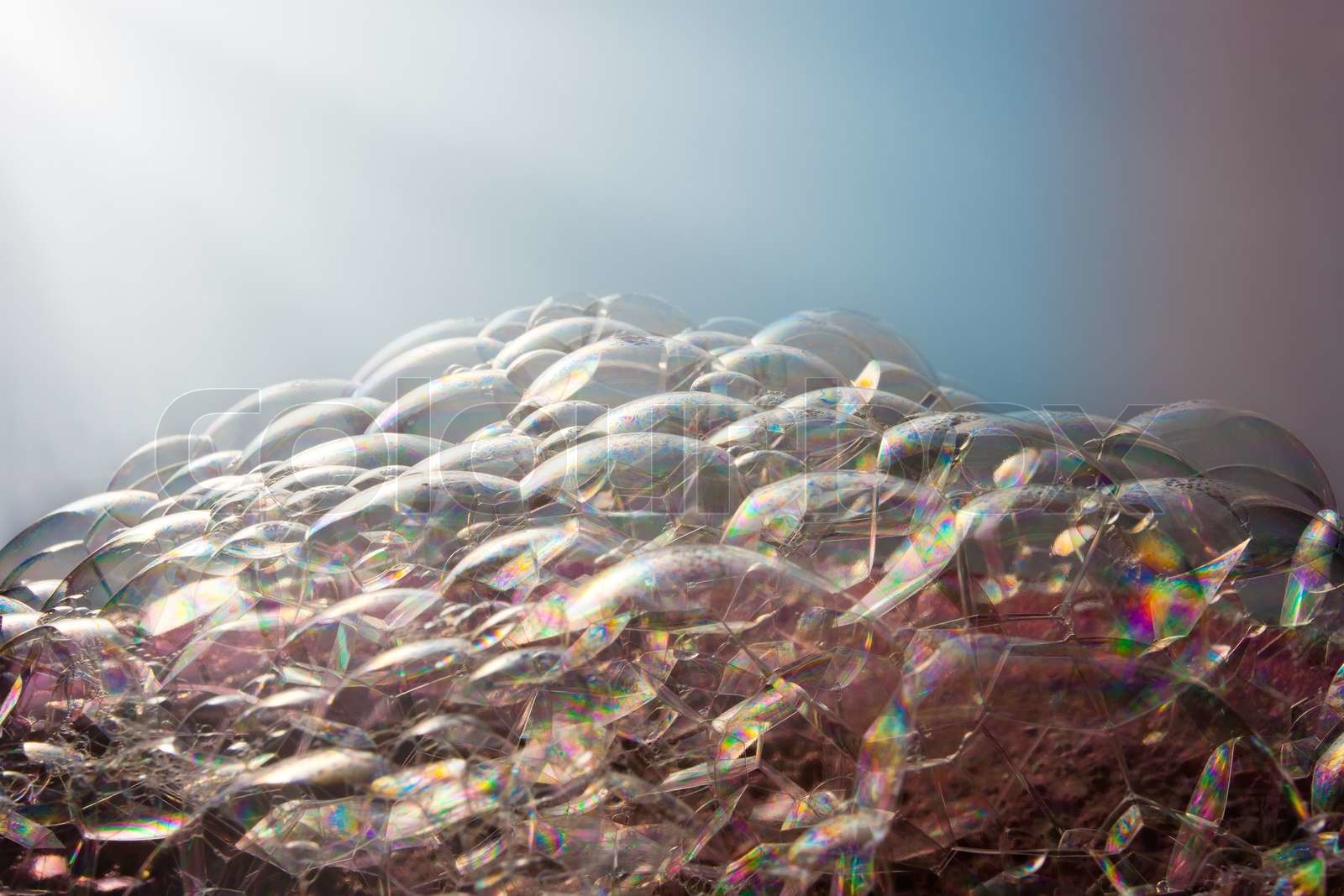 Soap bubbles on water in sunligth | Stock image | Colourbox
