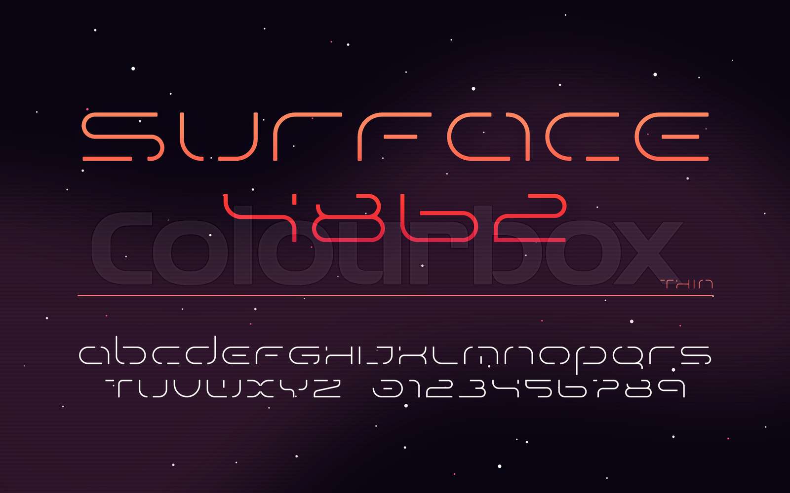Sci-fi futuristic technology alphabet, uppercase letters and numbers ...