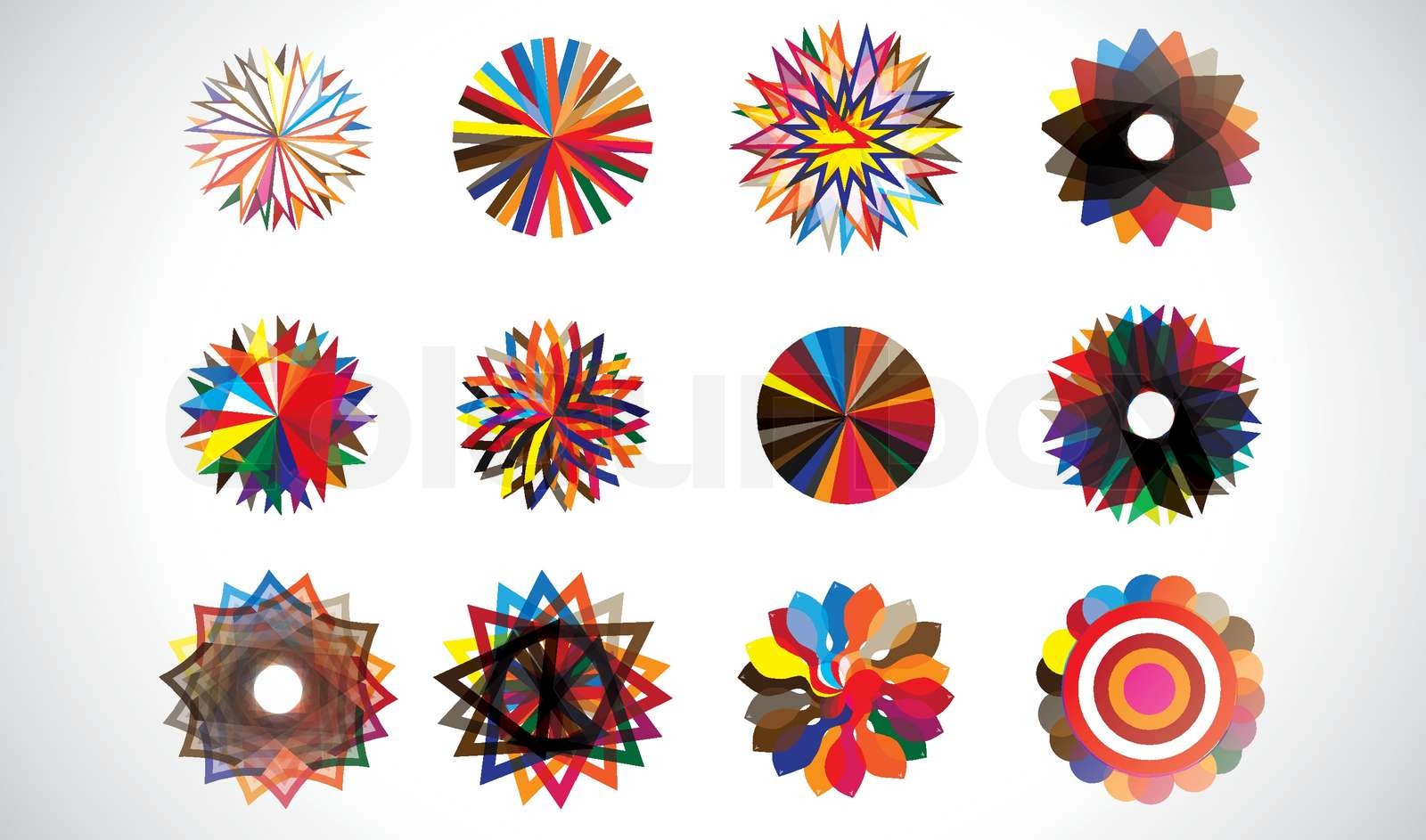 Colorful circular concentric geometric shapes | Stock vector | Colourbox