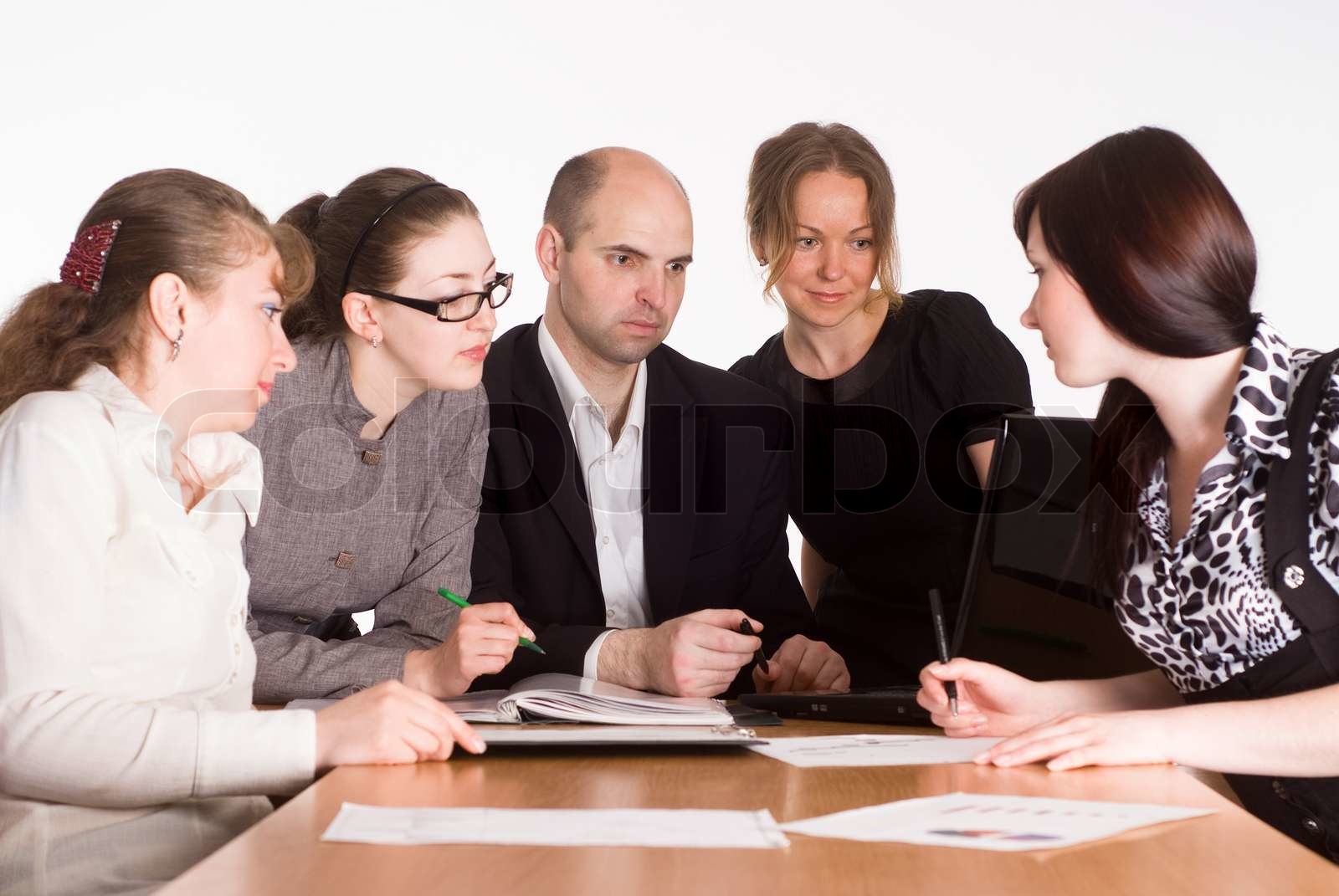 works meeting portrait | Stock image | Colourbox