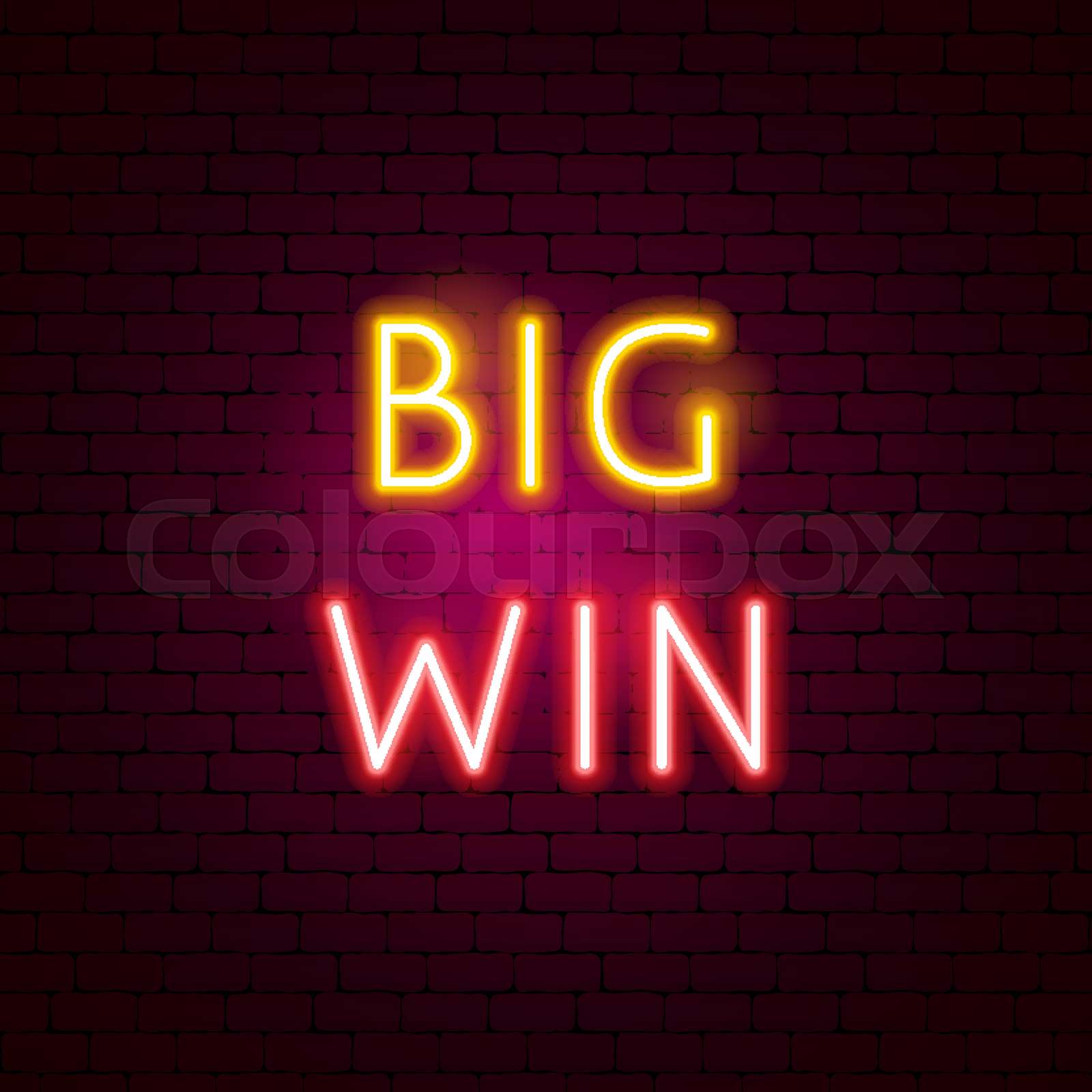 Big Win Neon Sign | Stock vector | Colourbox