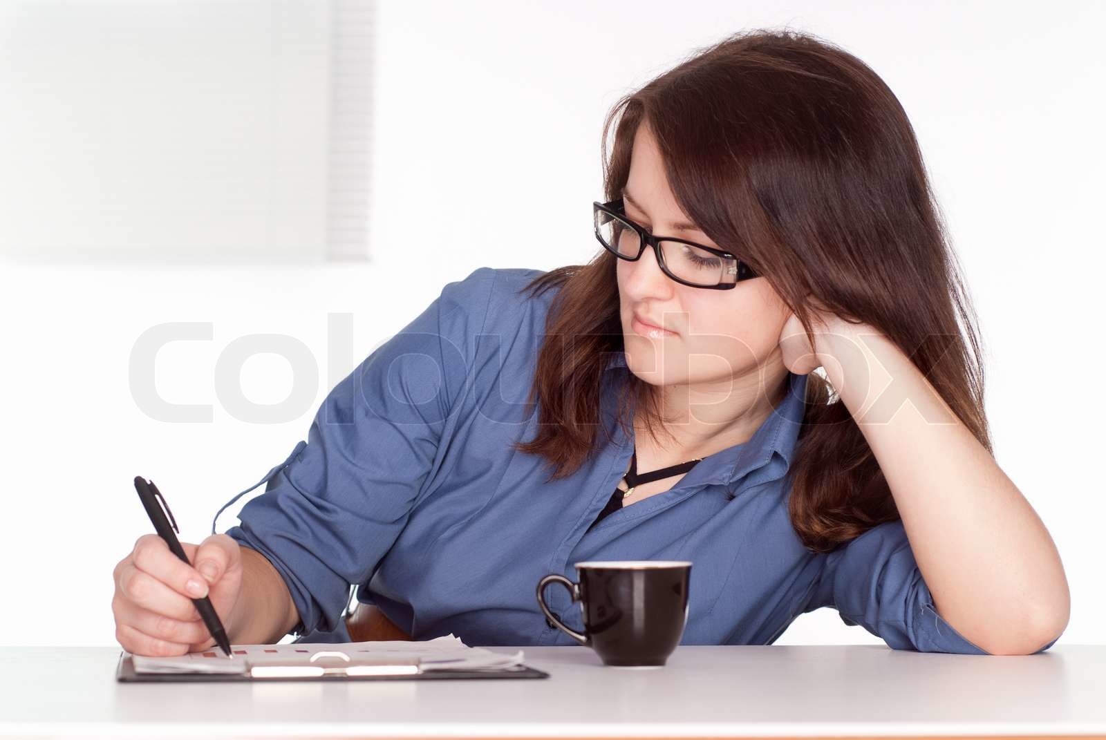 cute girl working | Stock image | Colourbox