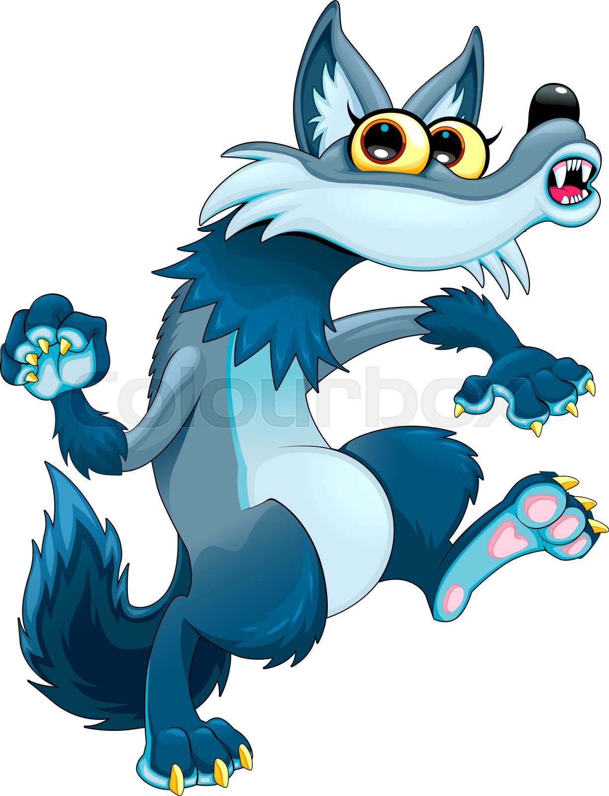 Funny walking wolf | Stock vector | Colourbox